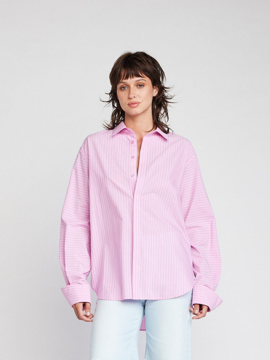 Rumi Cut Out Back Yolk Shirt – Self Contrast